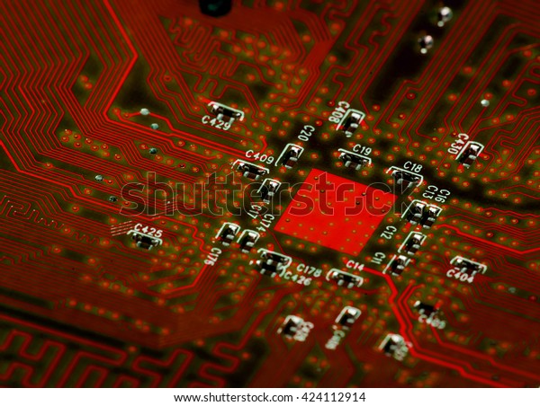 Red Pcb Board Microchip Stock Photo 424112914 | Shutterstock