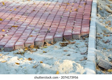 Red Rectangular Pavement Backgrounds Textures Stock Photo 2074173956 ...