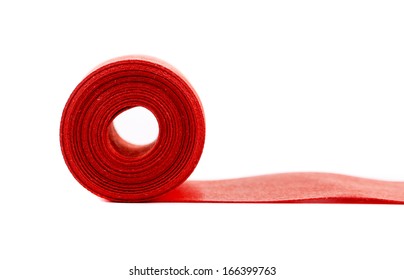 Red Ribbon Roll Isolated On White Stock Photo (Edit Now) 355276748