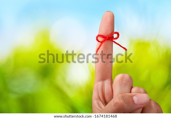 Red Thread Bow On Human Finger Stock Photo 1674181468 | Shutterstock