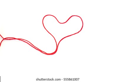 Red Thread Heart Shape Isolated Stock Photo 555861007 | Shutterstock