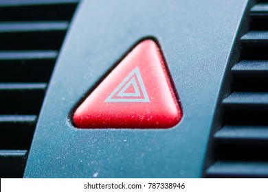 Woman Pressing Red Triangle Car Hazard Stock Photo (Edit Now) 1387647800