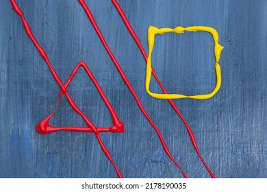 Red Triangle Three Slanted Lines Yellow Stock Photo 2178190035 ...