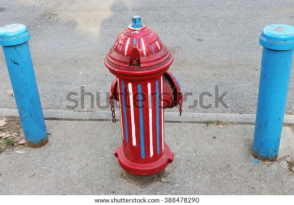 Red White Blue Fire Hydrant New Stock Photo 388478290 | Shutterstock