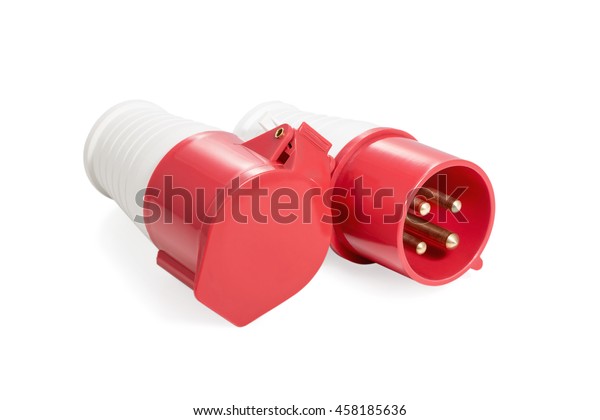 Red White Threephase Plug Socket Lid Stock Photo (Edit Now) 458185636