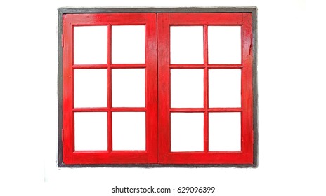 Collection Red Window Frames Isolated On Stock Illustration 503508448