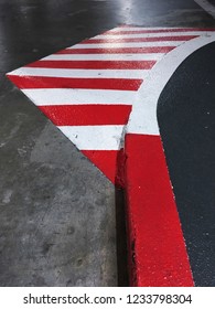 Red White Curb Tyre Skid Marksclose Stock Photo (Edit Now) 1160893906
