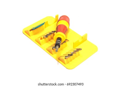 Red Yellow Screwdriver Isolate Background Stock Photo 692307493 ...