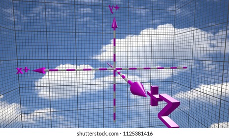 Reference System Threedimensional Space Cartesian Axes Stock Photo ...