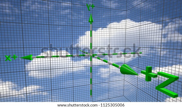 Reference System Threedimensional Space Cartesian Axes Stockfoto ...