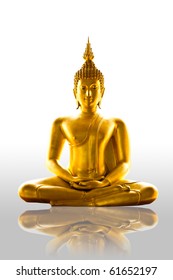 Reflection Buddha Statue Isolated Stock Photo (Edit Now) 61652197