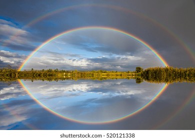 Reflection Double Rainbow Lake Stock Photo 520121338 | Shutterstock