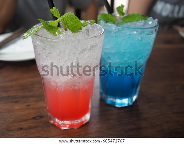 Refresh Yourself Red Blue Cold Drink Stock Photo 605472767 | Shutterstock
