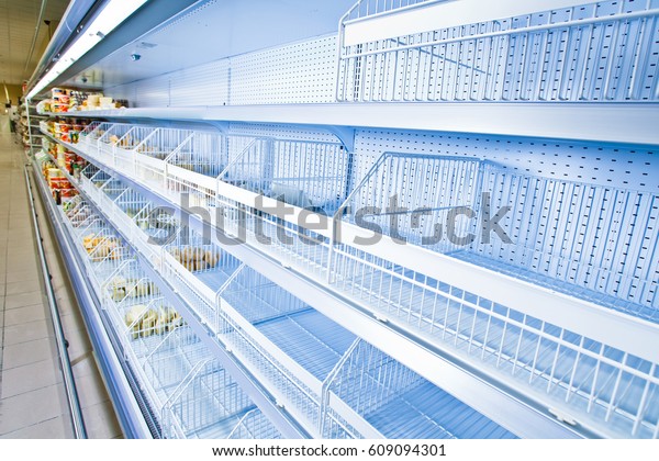 Refrigerated Counter Empty Counters Retail Store Stock Photo 609094301 ...