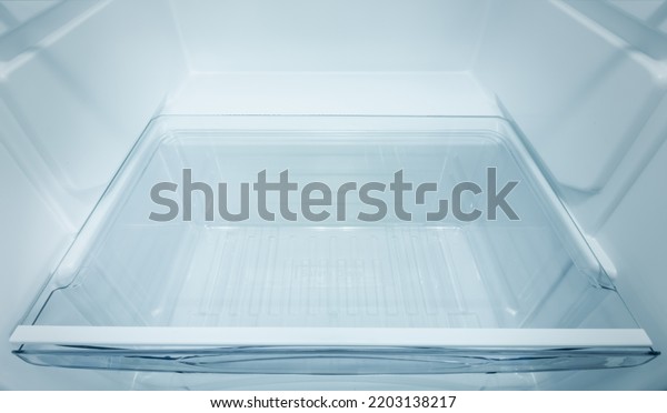 Refrigerator Open Empty Fridge Inside Interior Stock Photo 2203138217 ...
