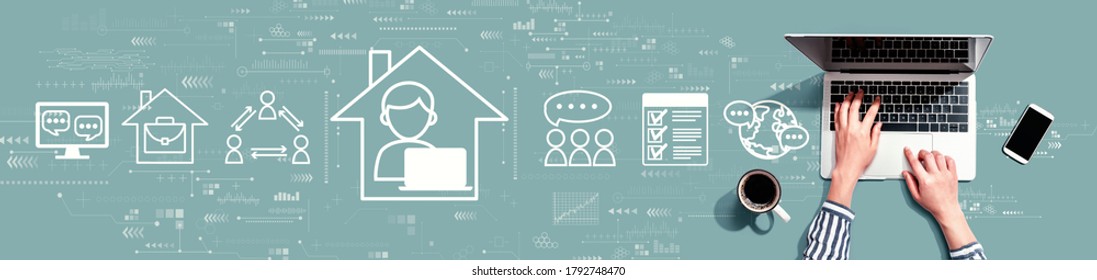 Remote Work Theme Person Using Laptop Stock Photo 1792748470 | Shutterstock
