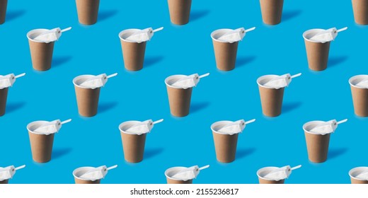 Repeating Pattern Cup Coffee White Creamy Stock Photo 2155236817 ...