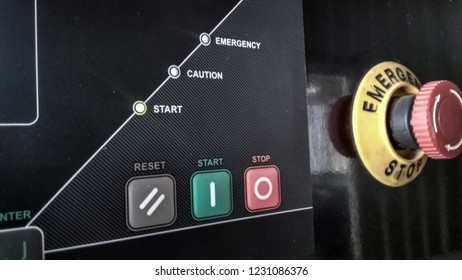 Reset Start Stop Emergency Button Industrial Stock Photo 1231086376 ...