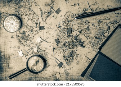 Retro Old Map Background Texture Stock Photo 2175503595 | Shutterstock