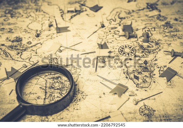 Retro Old Map Background Texture Stock Photo 2206792545 | Shutterstock