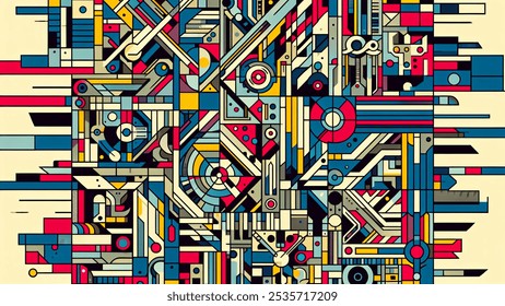 Retro Sci Fy Cubism Pattern Ai Generated Image 2535717567 Shutterstock