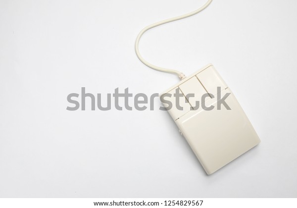Retro White Threebutton Computer Mouse On Stock Photo 1254829567 ...