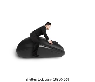 Riding On Computer Mouse Isolated White Stock Photo 189304568 ...