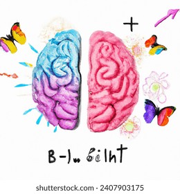 Two Different Brains Ilustrating Growth Mindset AI-generated image ...