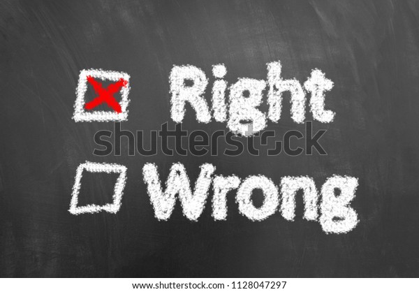 Right Wrong Chalk Text Check Box Stock Photo 1128047297 | Shutterstock