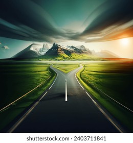 Road Sign Split Interjection Road Splits AI-generated image 2400072029 ...