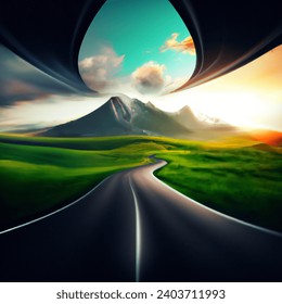 Road Sign Split Interjection Road Splits AI-generated image 2403711881 ...