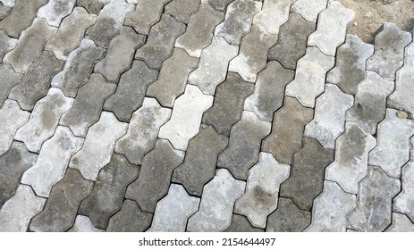 Road Surface Grey Color Interlocking Tiles Stock Photo 2154644497 ...