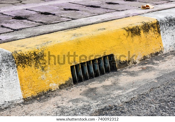 Roadside Storm Drain Gutter Allows Surface Stock Photo (Edit Now) 740092312