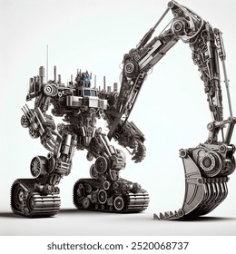 Robot Made Excavatr Machine Look Like AI-generated image 2526369841 ...