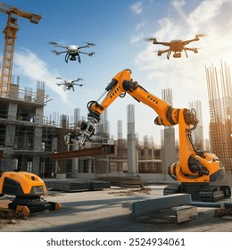 Robots Erecting Modern Steel Building AI-generated image 2548189557 ...