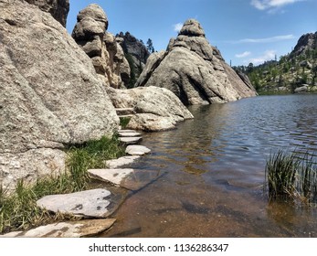 Rock Stepping Stone Path Through Water Stock Photo 1136286347 ...