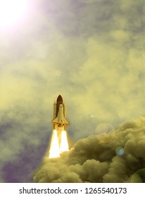 Beautiful Rocket Launch Elements This Image Stock Photo 1178017633 ...