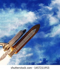 Flying Rocket Rocket Launch Elements This Stock Photo 1383223622 ...