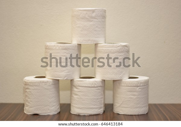 Roll Bathroom Tissue Paper Triangular Pyramid Stock Photo 646413184 ...