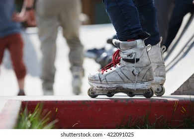 Roller Blader Wearing Aggressive Inline Skates Stock Photo 422091025 ...