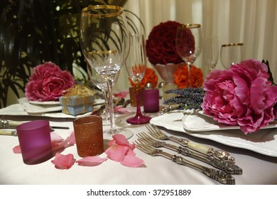 Romantic Dinner Setting Two Stock Photo 372951889 | Shutterstock