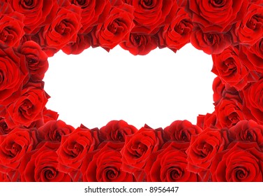 Red Rose Flowers Heart Shape Frame Stock Photo (Edit Now) 524629138