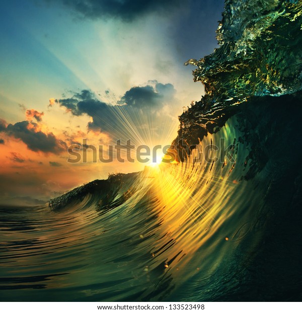 Rough Colored Ocean Wave Falling Down Stock Photo (Edit Now) 133523498