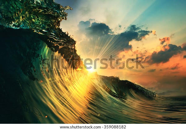 Rough Colored Ocean Wave Falling Down Stock Photo (Edit Now) 359088182