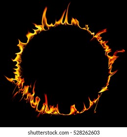 Fire Flames Circle Frame Redorange Colors Stock Vector (Royalty Free ...