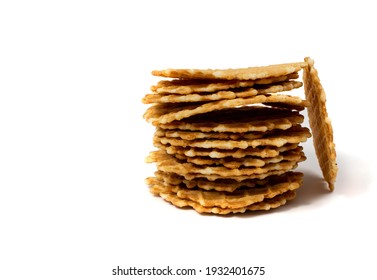 Round Waffle Stack Isolated Thin Waffled Stock Photo 1932401675 ...