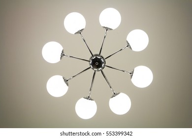 Rounded Light Bulbs On Ceiling Stock Photo 553399342 | Shutterstock