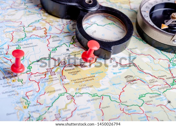 Route Map Marked Stop Points Black Stock Photo 1450026794 | Shutterstock