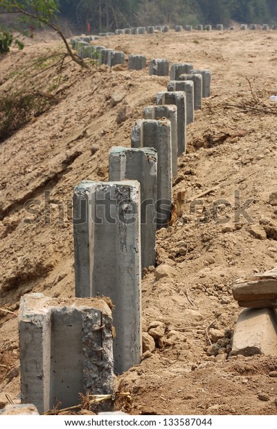 Row Concrete Column Stock Photo (Edit Now) 133587044