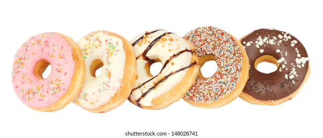 Row Five Donuts Close Isolated On Stock Photo 148028741 | Shutterstock